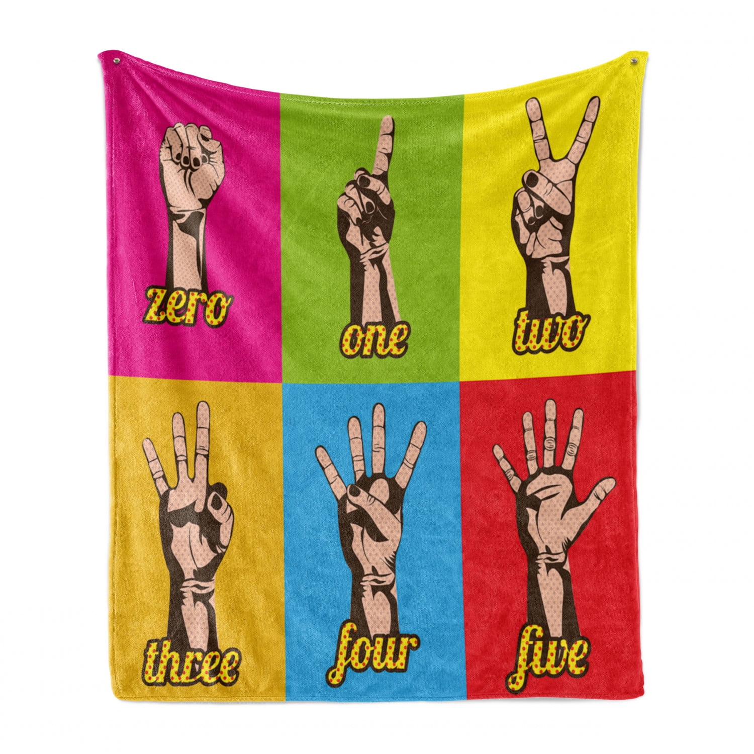 Comics Soft Flannel Fleece Throw Blanket, Collage of Colored Hands ...