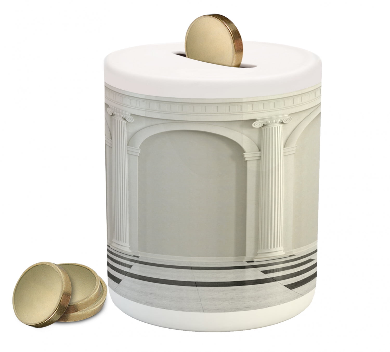 Pillar Piggy Bank, Antique Theme Classical Interior with Ionic Column ...
