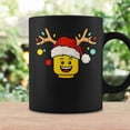 Christmas Building Bricks Head With Santa Hat Antlers Lights Coffee ...