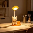 Adjustable LED Desk Lamp with Pen Holder Cute Bear Design Eye-Caring ...