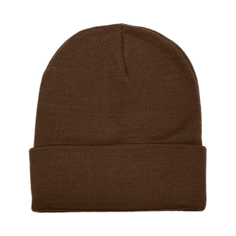 Falari Unisex Beanie Cap Knitted Warm Solid Color Brown - Walmart.com