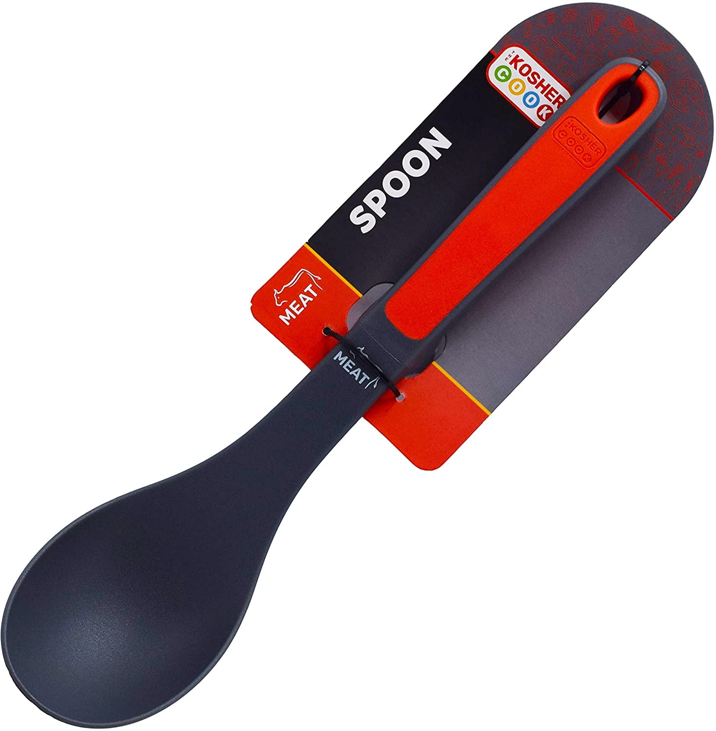 The Kosher Cook, 12 Inch Silicone Basting and Serving Spoon - Red ...