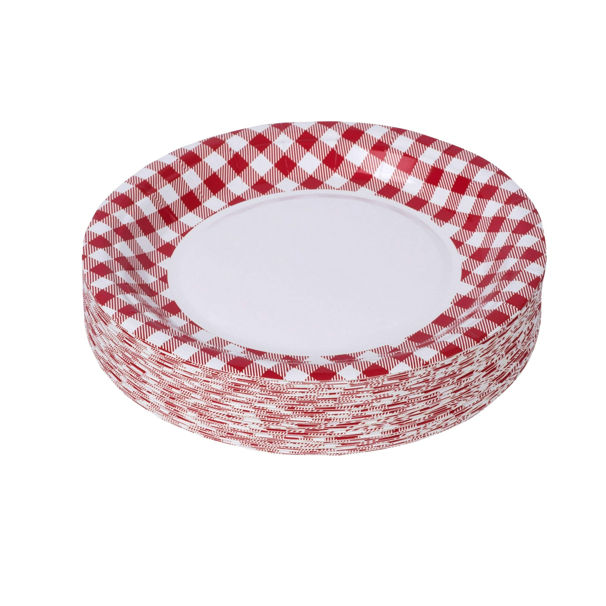 Click here for Hammont Picnic Plates - 9 Round Gingham Plates Bbq... prices