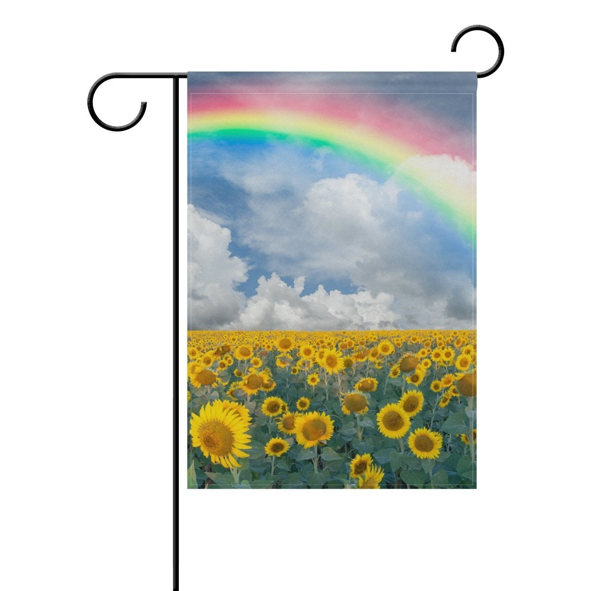 POPCreation Landscape With Sunflowers Rainbow Polyester Garden Flag ...