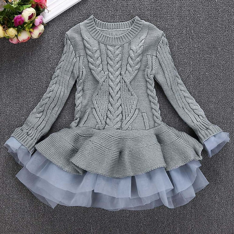 Zwiiyzr 2025 Toddler Girls Winter Sweater Dress Long Sleeve Zwiiyzr 2025 Toddler Girls Winter Sweater Dress Long Sleeve