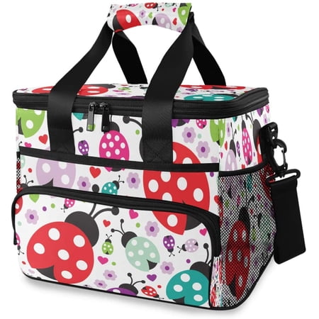 Cooler Bag, Kids Lady Bug Polka Dot 15l Large Insulated Lunch Bag ...