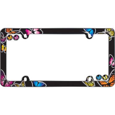 Zone Tech Shiny Bling License Plate Cover Frame Classic Black Crystal ...