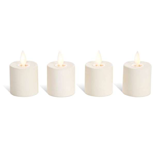 Luminara Rechargeable Tea Lights Set: White & Unscented, 4 Candles ...