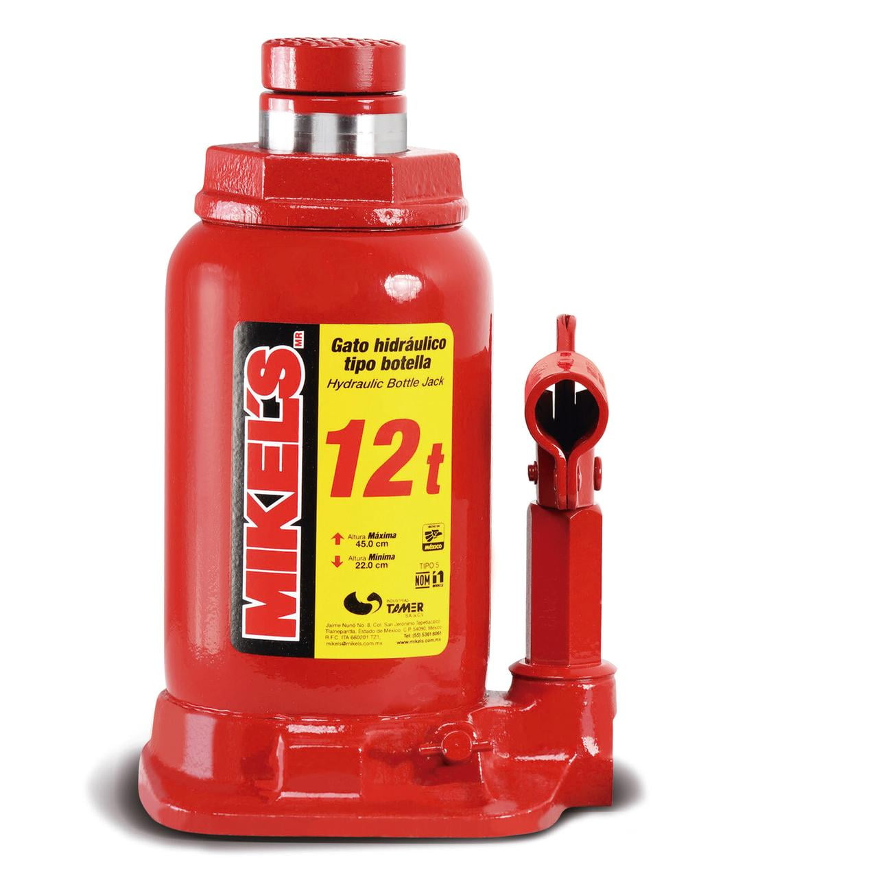 Gato Hidráulico Con Tornillo Extensión Mikels 12 Toneladas MIKELS ...