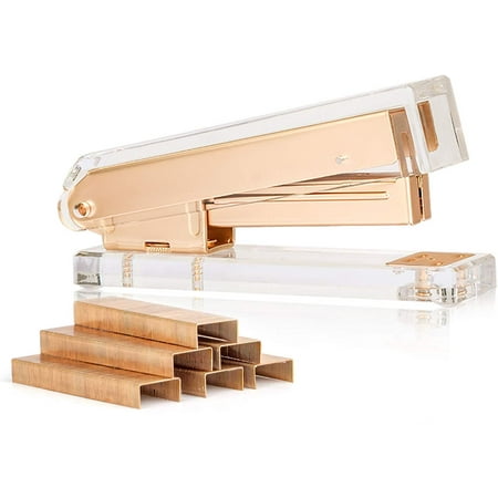 Elegant Ultra Clear Acrylic Ofce Supplies Acrylic Stapler Matte Gold ...