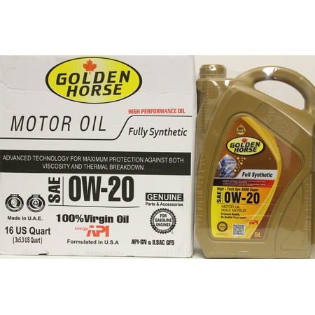 Golden Horse Full Synthetic 0W20 Motor Oil - 3x5 Litres Case - Walmart.ca