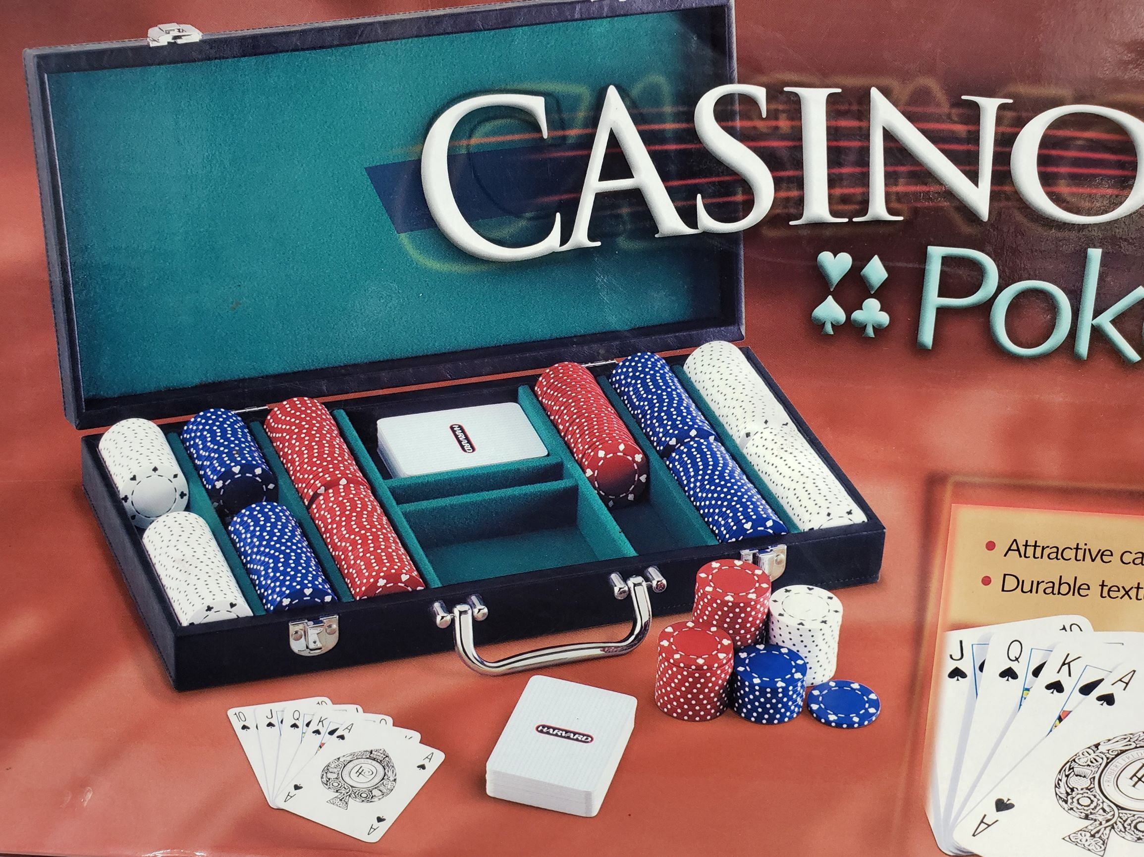 Harvard Casino-Style Poker Chips Deluxe Set With Chrome Handled Case ...