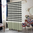 Black Stripe Sage Green Block Shower Curtain for Bathroom, Minimalist ...