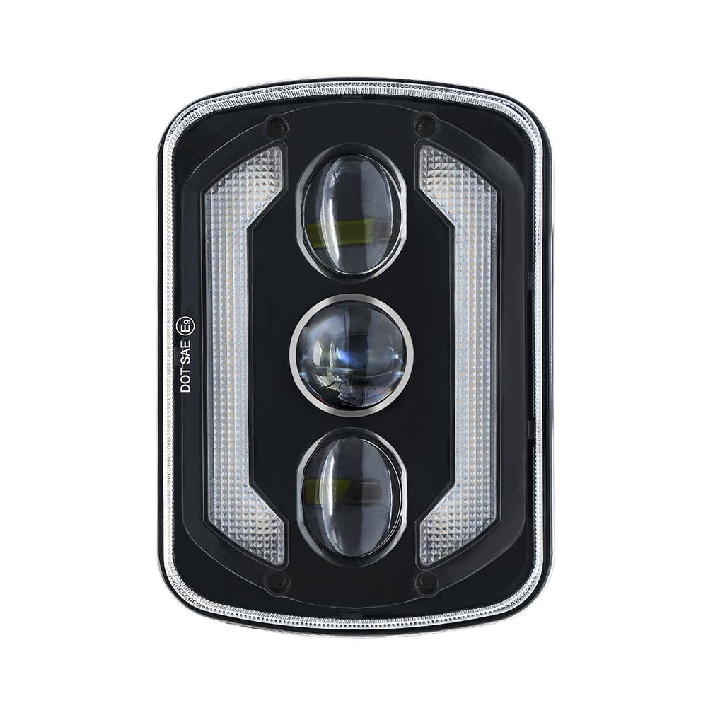 Faro delantero LED de 7 pulgadas con haz alto y bajo redondo con ojo ...