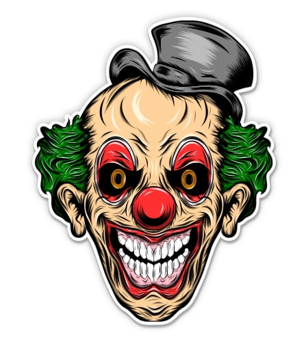 Scary Clown - 3" Vinyl Sticker - For Car Laptop Water Bottle Phone ...