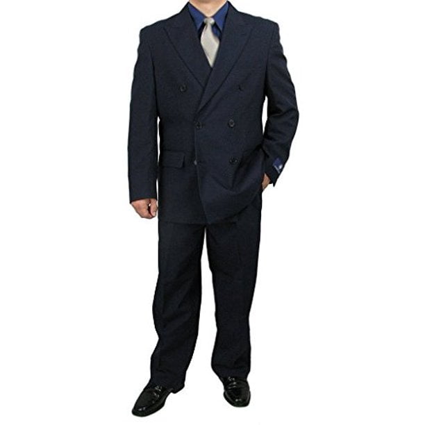 Sharp Hand Tailored 2pc Men Double Breasted Dress Suit w/1 Pair of ...