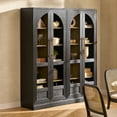 Mopio Blake Tall Display Cabinet, Arched Design, Black, Modern ...