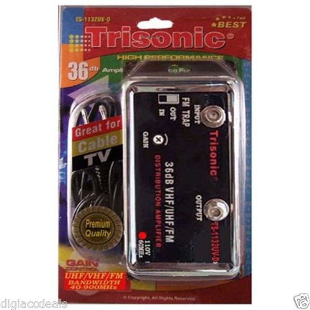 Trisonic 36db VHF/UHF/FM High Performance Distribution Amplifier ...