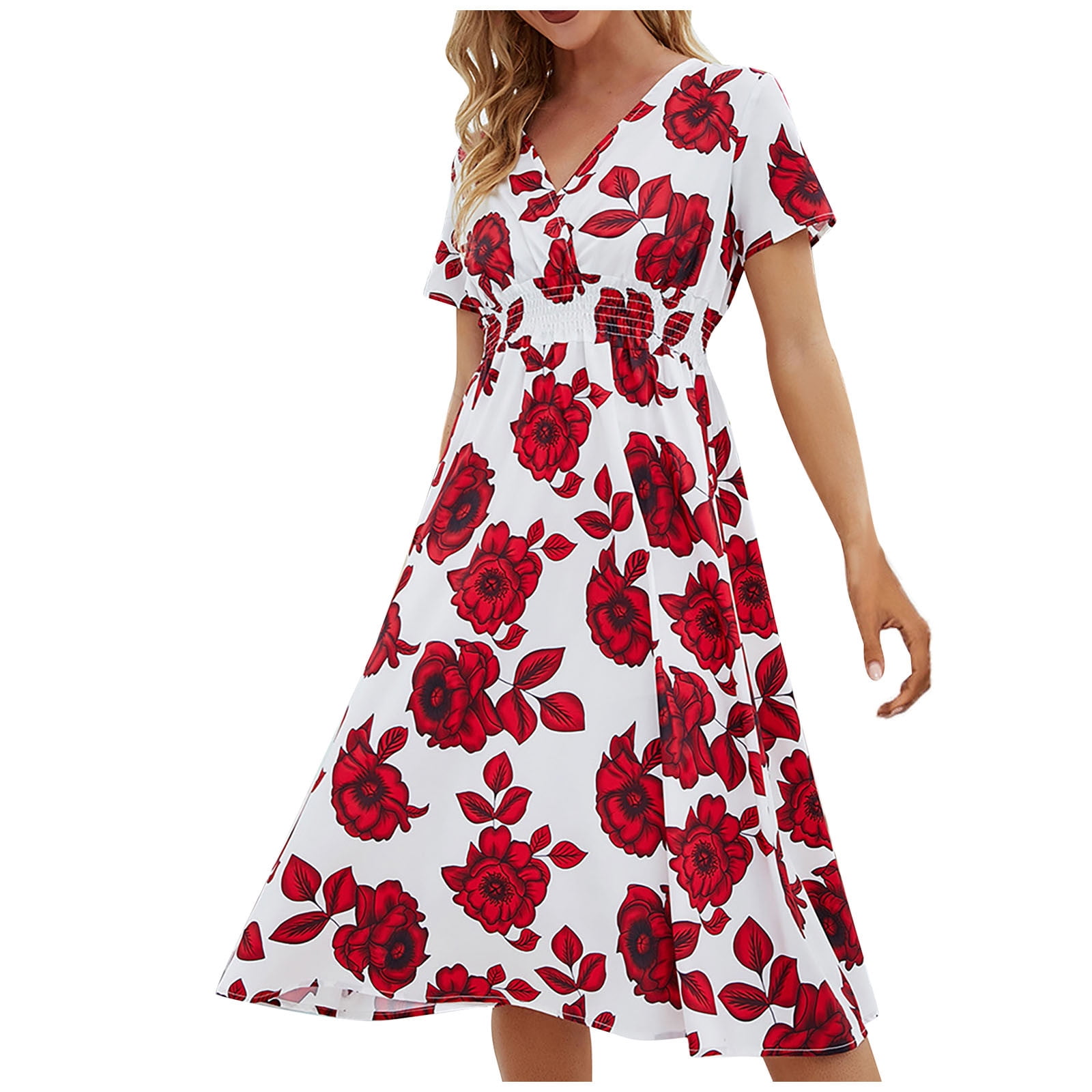 HTNBO Summer Savings Clearance Summer Dresses For Women 2022 Casual V htnbo-summer-savings-clearance-summer-dresses-for-women-2022-casual-v