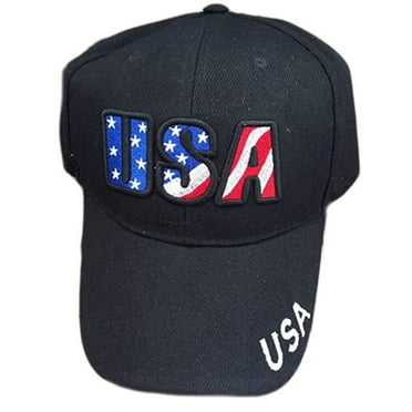 USA Stars and Stripes Letters Embroidered Baseball Cap/Hat (Red ...