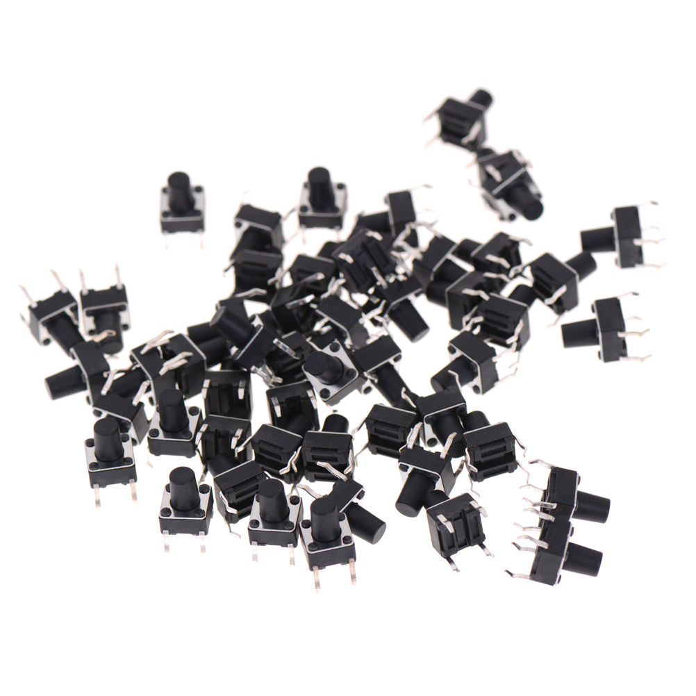 50pcs 6*6*8mm Tactile Push Button Switch Tact Switch Micro Switch 4-Pin ...