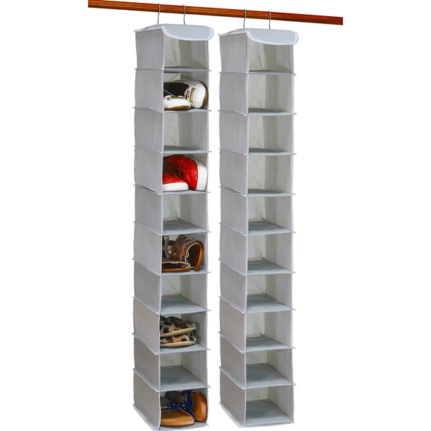 2 Pack - Simple Houseware 10 Shelves Hanging Organizer, Grey - Walmart.com