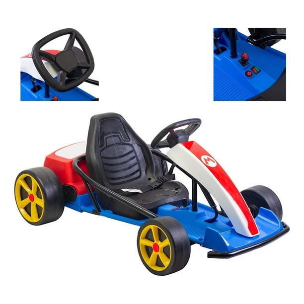 Montable Go Kart Eléctrico Aeiou Mario Bros Carro Drift 24v Rojo ...