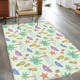 Cartoon Coconut Trees Washable Rug 2.7x5 Area Rug for Living Room ...