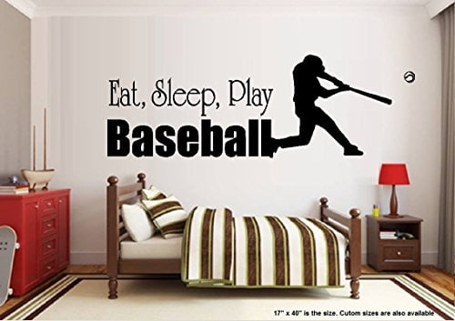Decal ~ EAT SLEEP PLAY BASEBALL #3 ~ WALL DECAL, 13" X 26" - Walmart.com