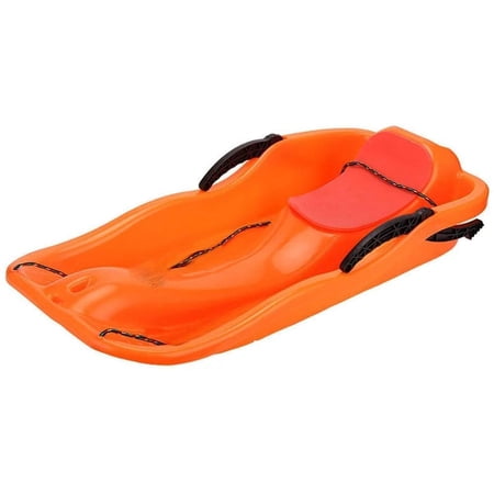 Plastic for Kids & Adults 35" Plastic Toboggan Sleds with Pull Rope ...