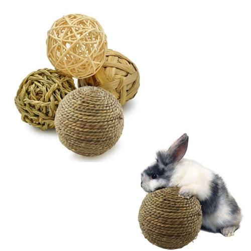 Cheers.US 4Pcs Small Animal Chew Ball Toy Rolling Activity Play Balls ...