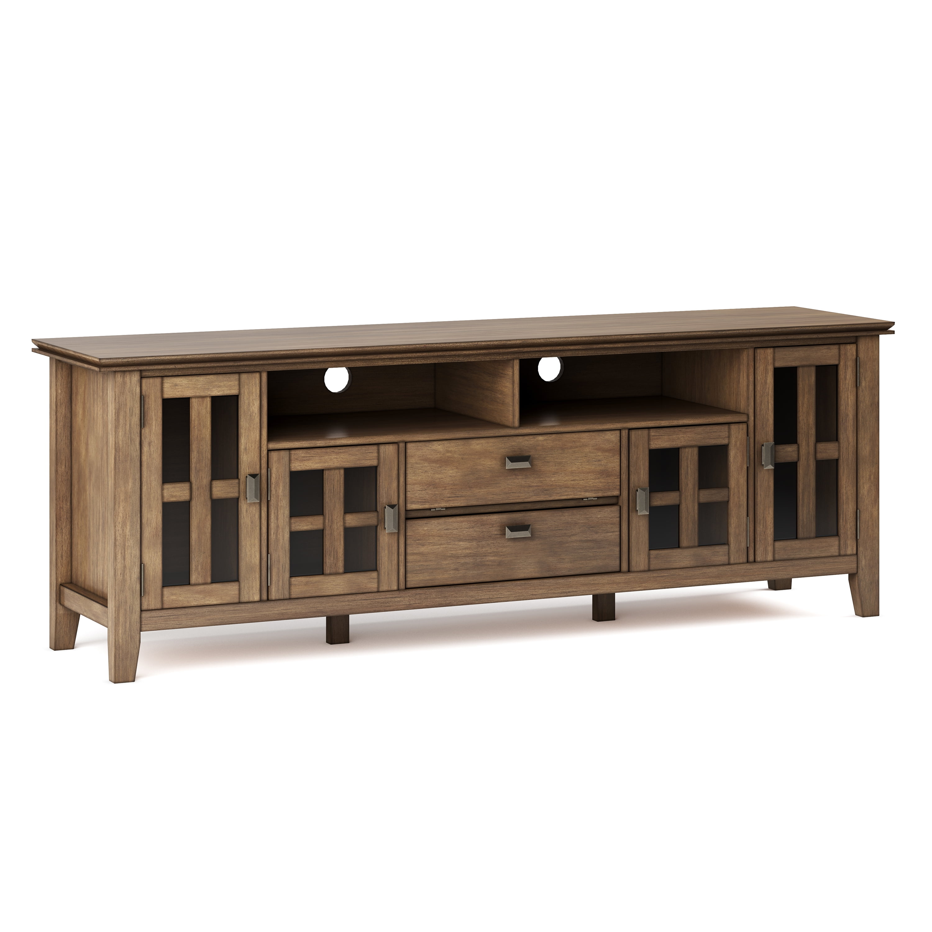 Simpli Home Artisan SOLID WOOD 72 inch Wide Contemporary TV Media Stand ...