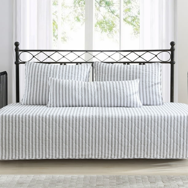 Stone Cottage Willow Way Ticking Stripe Grey 39 X 75 Daybed Cover Set