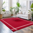 Area Rug 3x5ft Red Washable Area Rugs for Living Room Solid Color Non ...