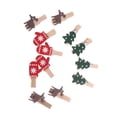 30 Pcs Christmas Santa Claus Wooden Clips Mini Clothespins Photo Paper ...