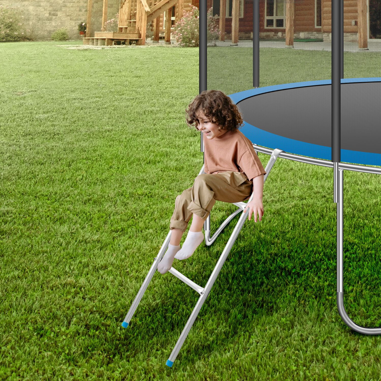 Click here for Unbranded New 3-Step Black Trampoline Ladder: Univ... prices