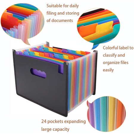 Document Folder 24 Pockets Expand File Folder Large Space Compartment ...