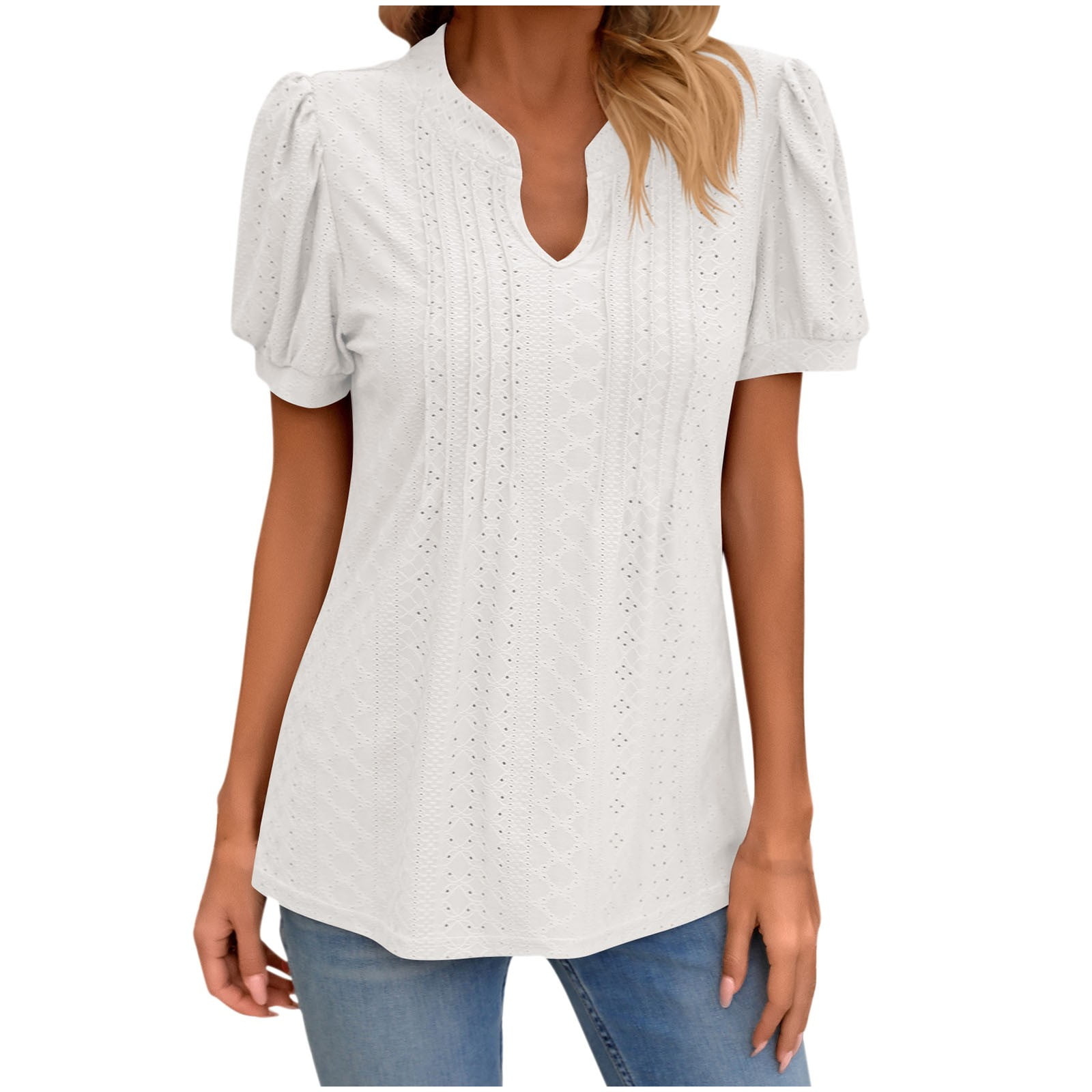 Click here for Aherbiu Boho Short Sleeve Tops For Women Notch V N... prices