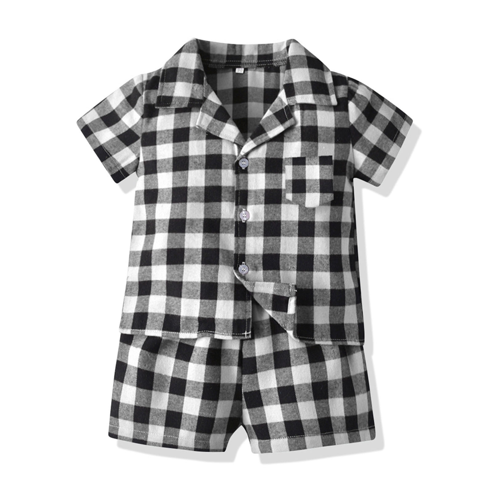 Click here for Wenxiaoo Kids Buffalo Plaid Pajamas Sets Short Sle... prices