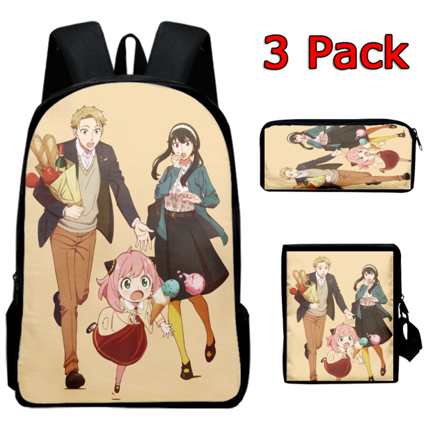 Fnyko Backpack 3 Pieces Anime Spy x Family Backpack 3D Printed Kids ...