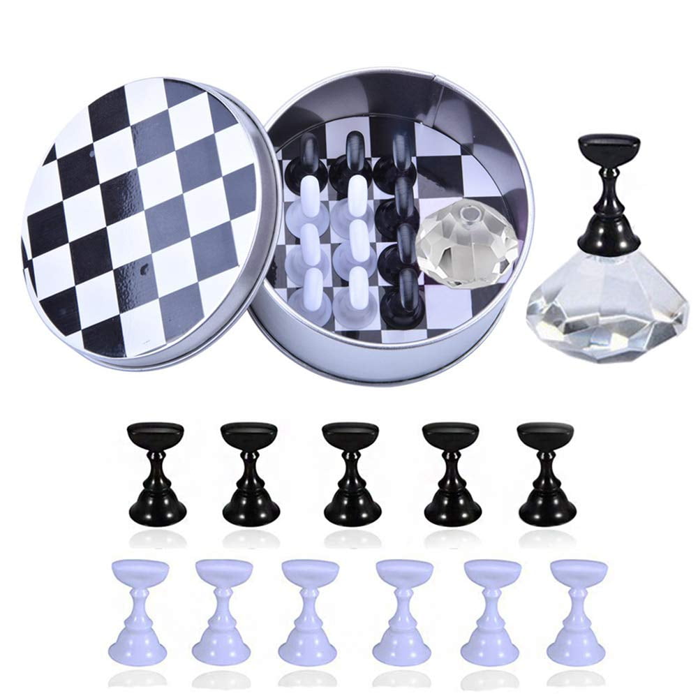 Magnetic Nail Art Tip Bracket Crystal Bracket Checkerboard DIY ...