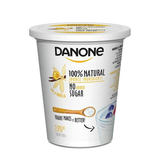 Danone Natural Vanilla No Sugar Added Yogurt 2.6% M.F. - Walmart.ca