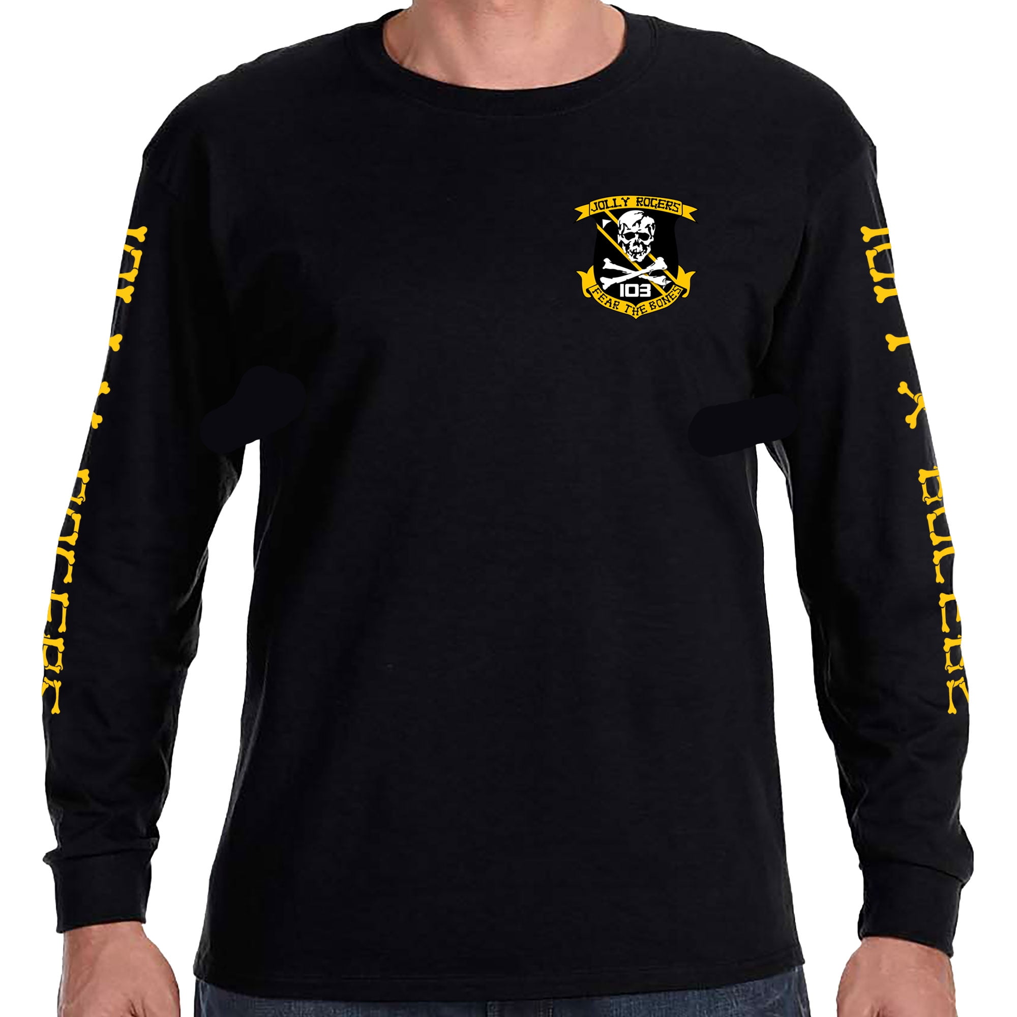 Jolly Rogers VF-103 Double Sided Long Sleeve Fear The Bones Design-4XL ...