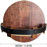 WOVTE Wooden Bourbon Whiskey Barrel Shelf, Hand Crafted Wall Mounted ...