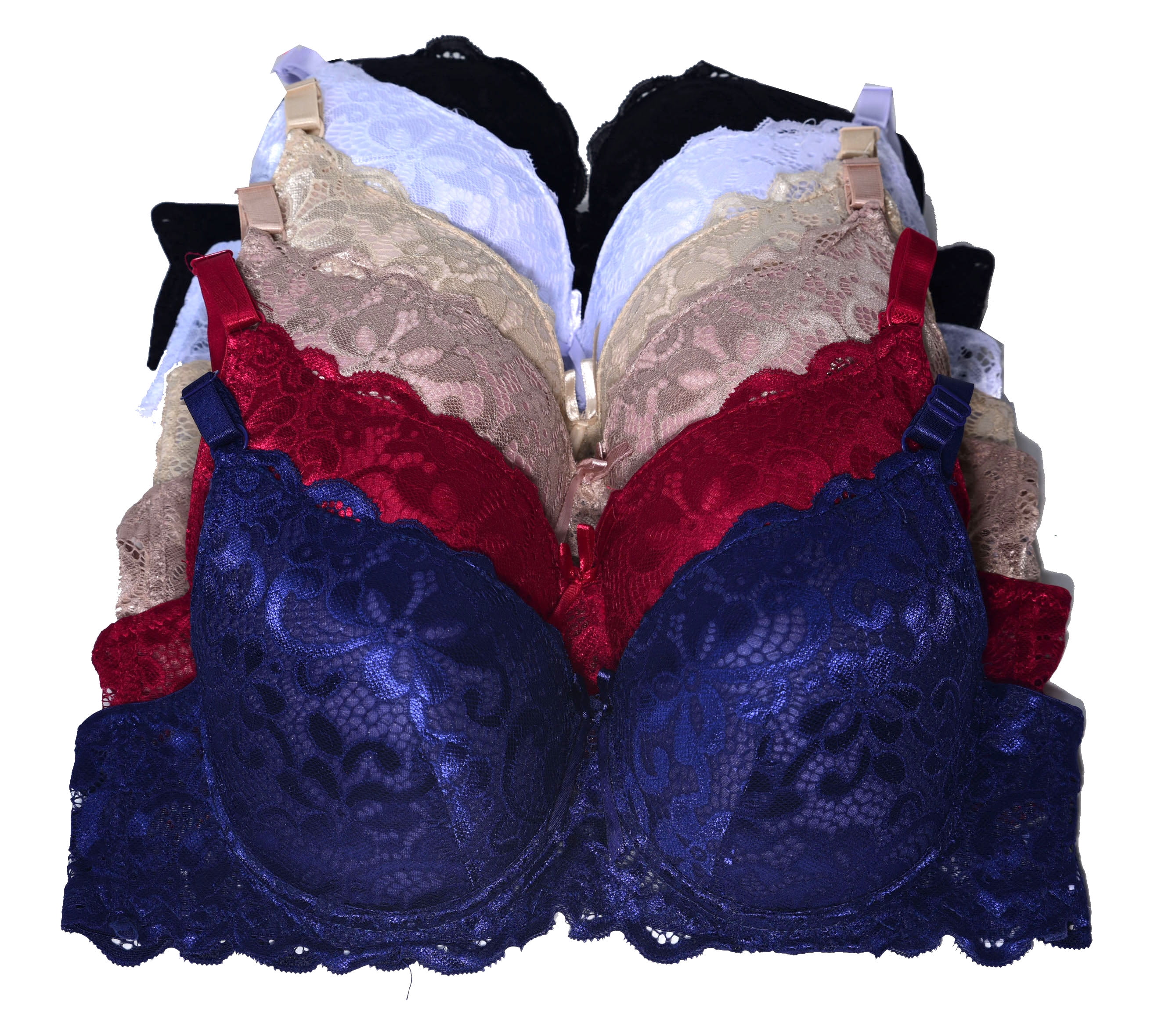 Women Bras 6 Pack of Bra A cup B cup C cup D cup DD cup DDD cup with ...