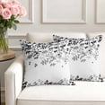 Black Gradient Leaf Pillow Covers Set of 2, Rustic Eucalyptus Leaves ...