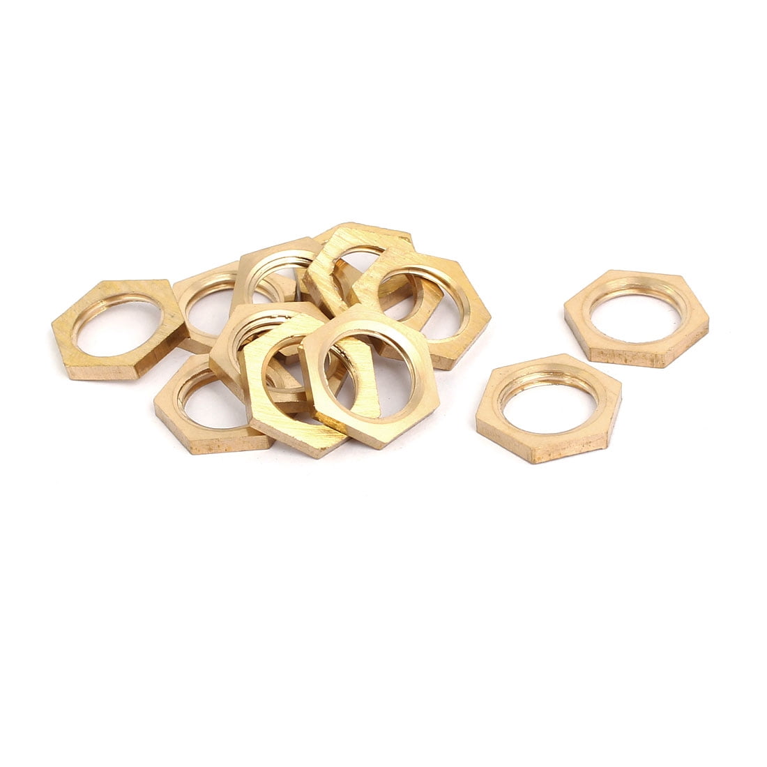 12 Pcs 1/4BSP Female Thread Brass Hex Nut Pipe Fitting Locknut ...