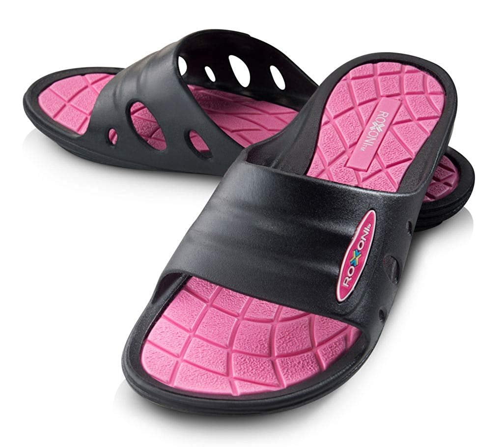ROXONI Womens Open Toe Flip Flop Slide Sandals Hard Sole with Great ...