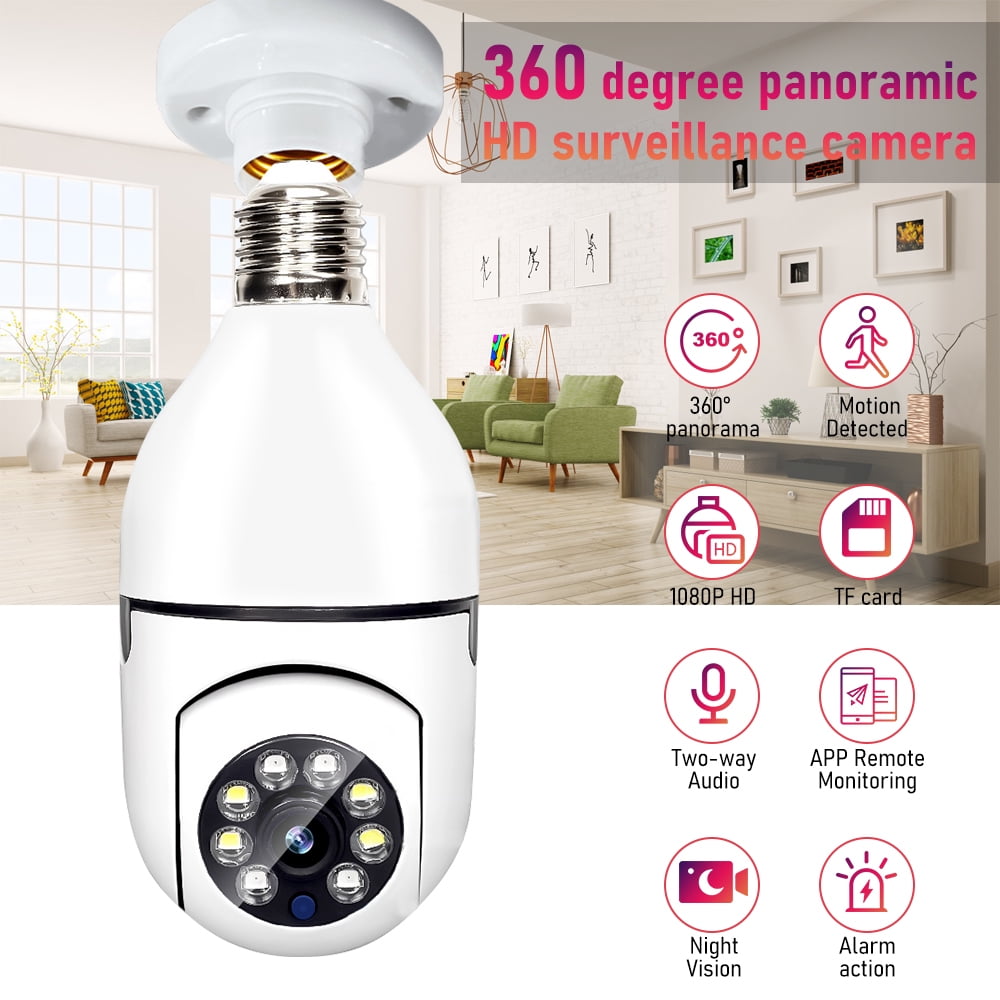 MDHAND Light Bulb Camera, Full-HD 1080P WiFi Security Camera, 360 ...