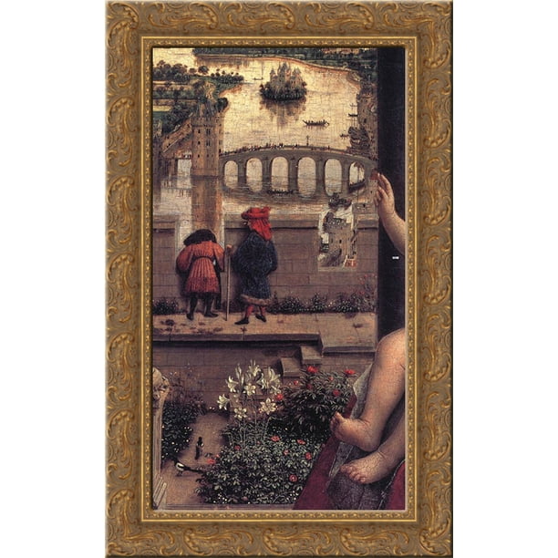 The Virgin of the Chancellor Rolin (detail) 20x20 Gold Ornate Wood ...